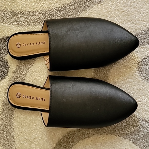 Charles Albert | Shoes | Charles Albert Slide M Black Pointed Toes ...